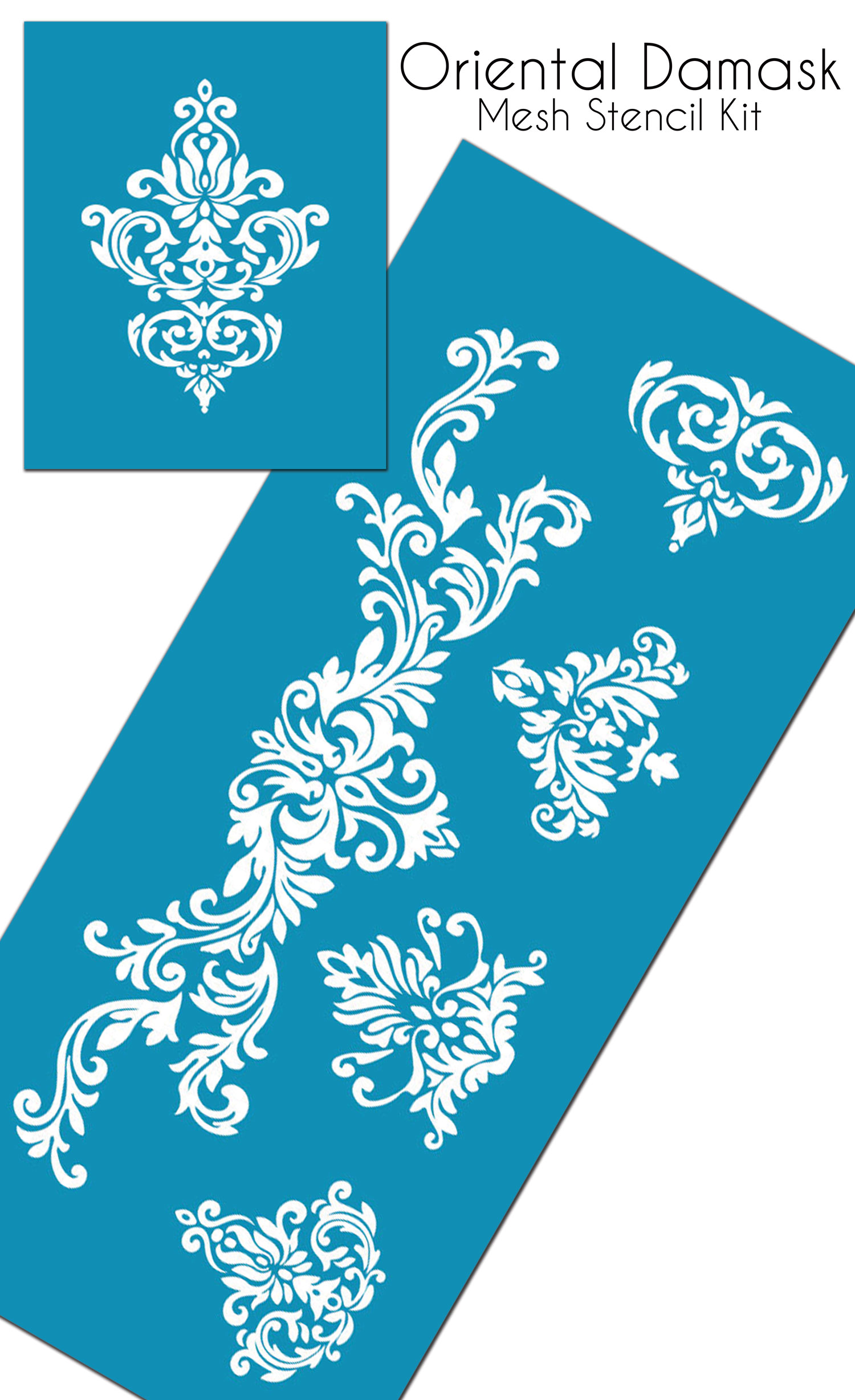 Oriental Damask – Mesh Stencil Kit – The Blanc Canvas